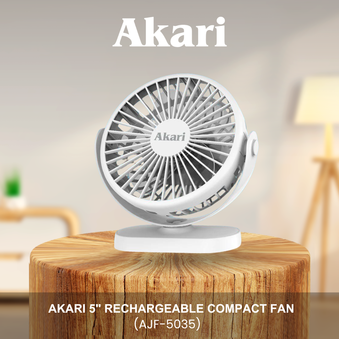 Akari 5" Rechargeable Compact Fan (AJF-5035) – Akari.store