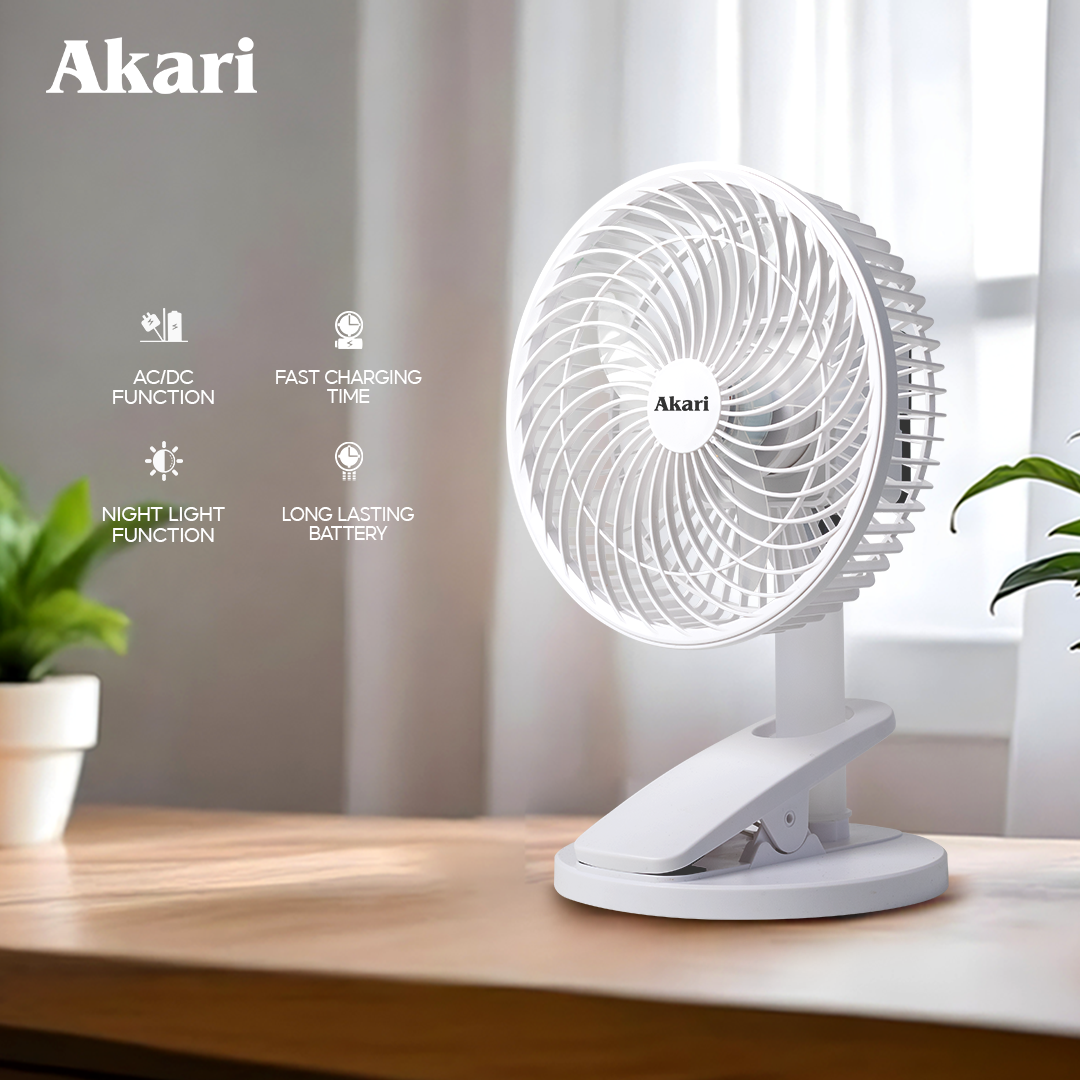 Akari 8" Rechargeable Oscillating Clip Fan ( AJF-66508 ) – Akari.store