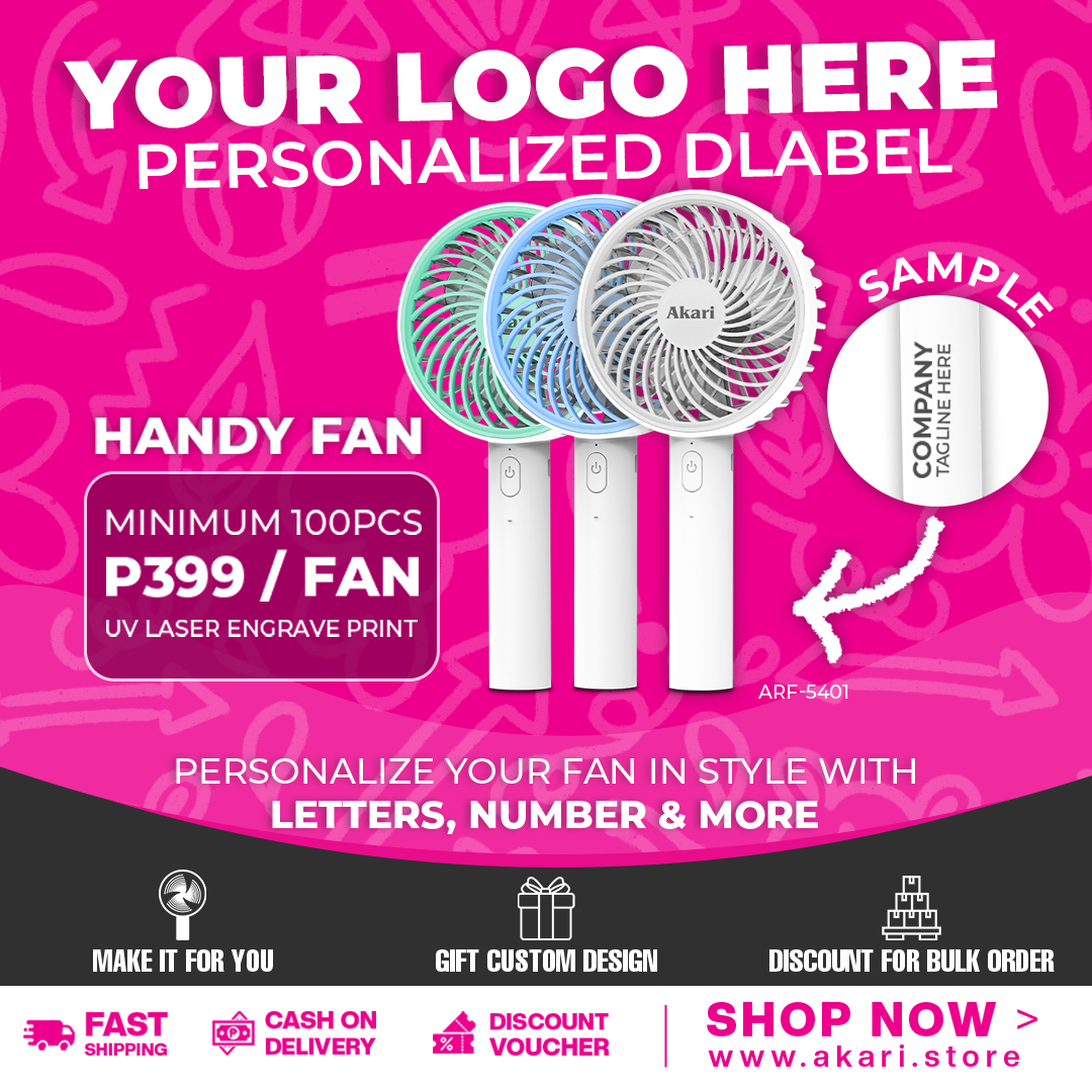 Akari 4" Rechargeable Handy Fan [ARF-5041] PERSONALIZED LABEL – Akari.store