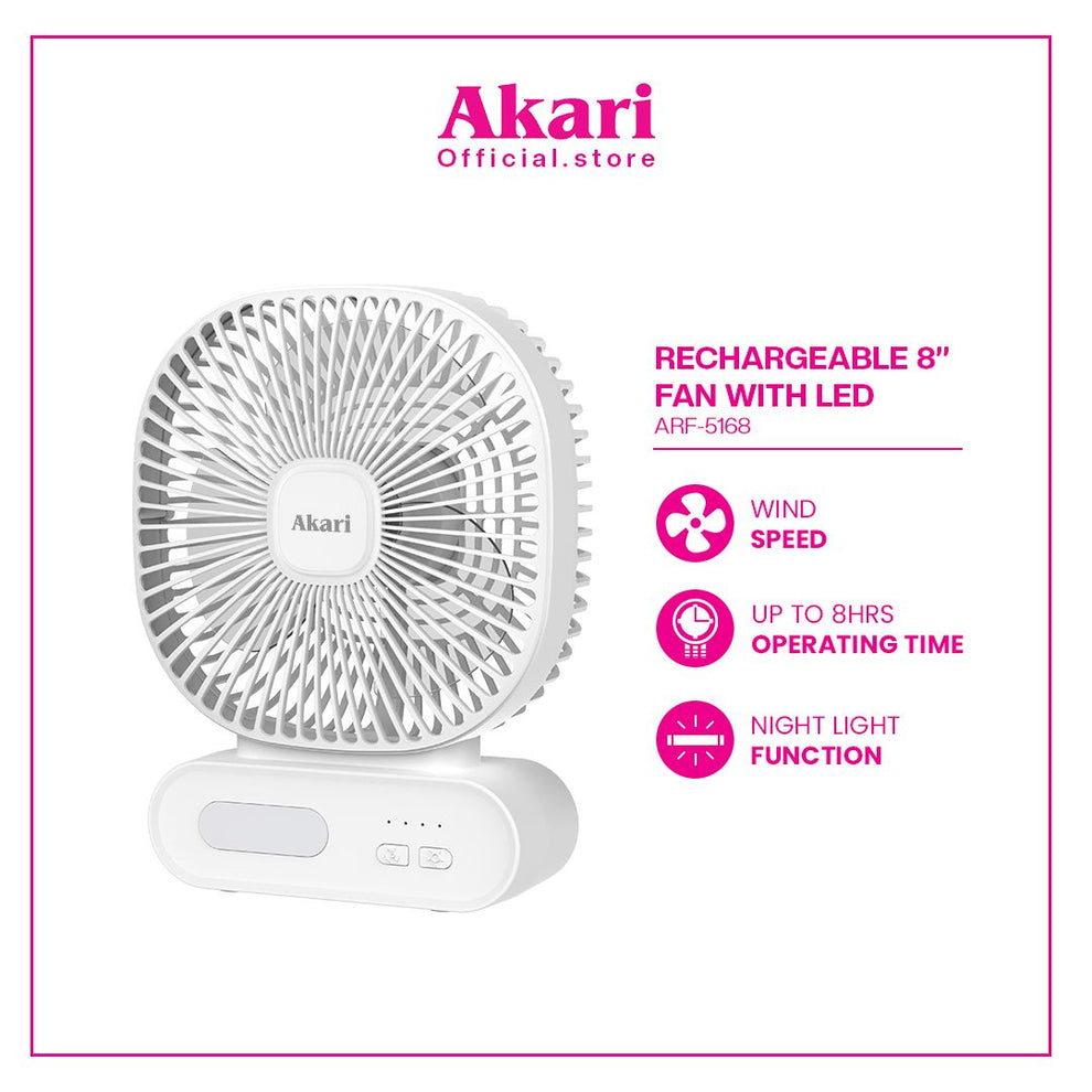 Akari 8" Rechargeable Tree Fan (ARF-5168) – Akari.store
