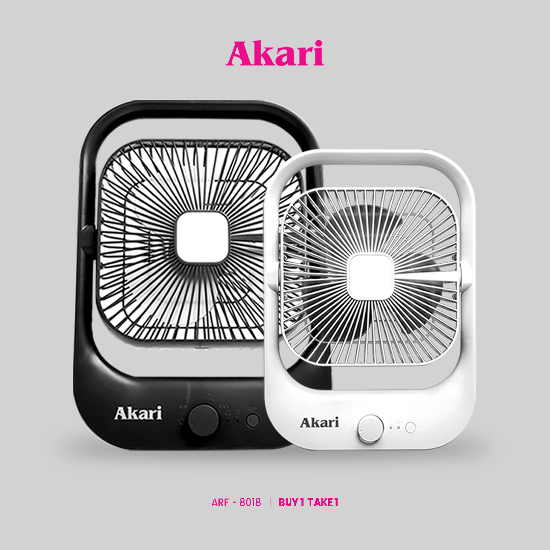 Akari B1T1 : 8" Rechargeable Square Fan with LED Light (ARF-8018 ...
