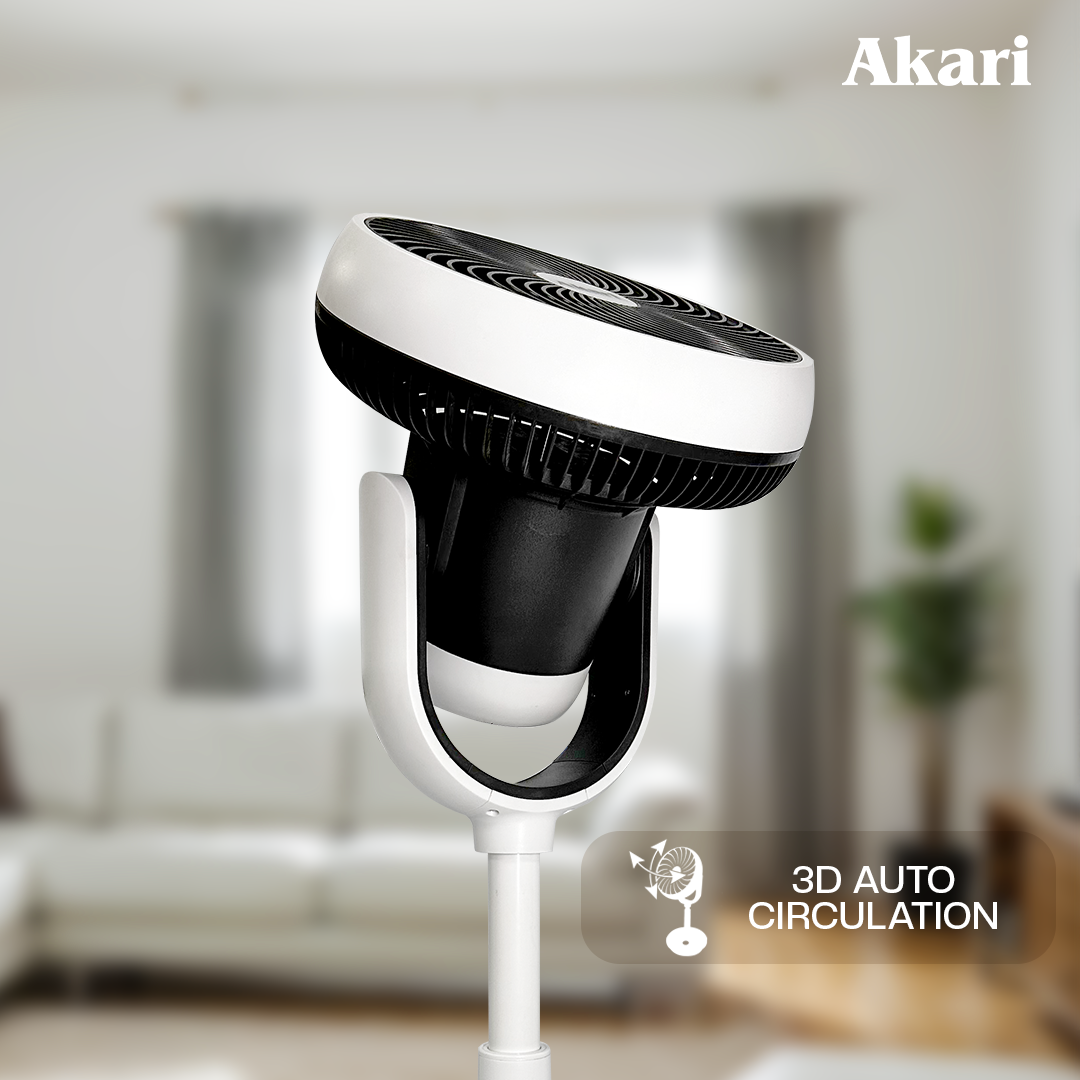 Akari Extendable Circulating Fan (ACF-ET1) With free 6" Rechargeable C ...