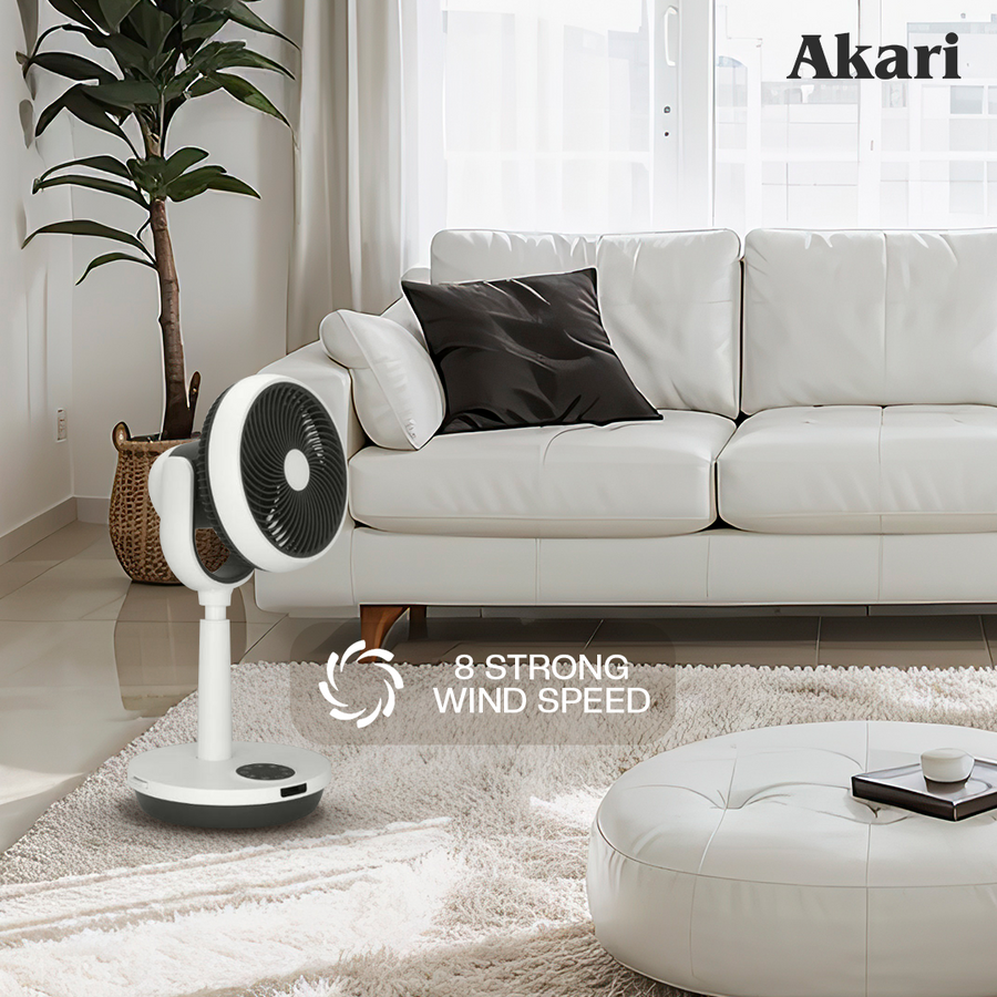 Akari Extendable Circulating Fan (ACF-ET1) With free 6" Rechargeable C ...