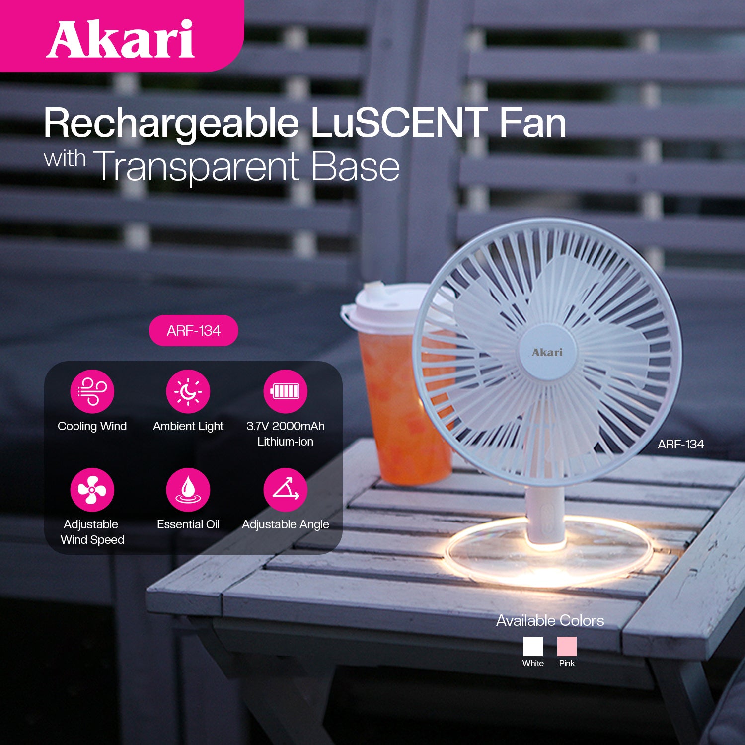 Akari Rechargeable Luscent Fan (ARF-134) – Akari.store