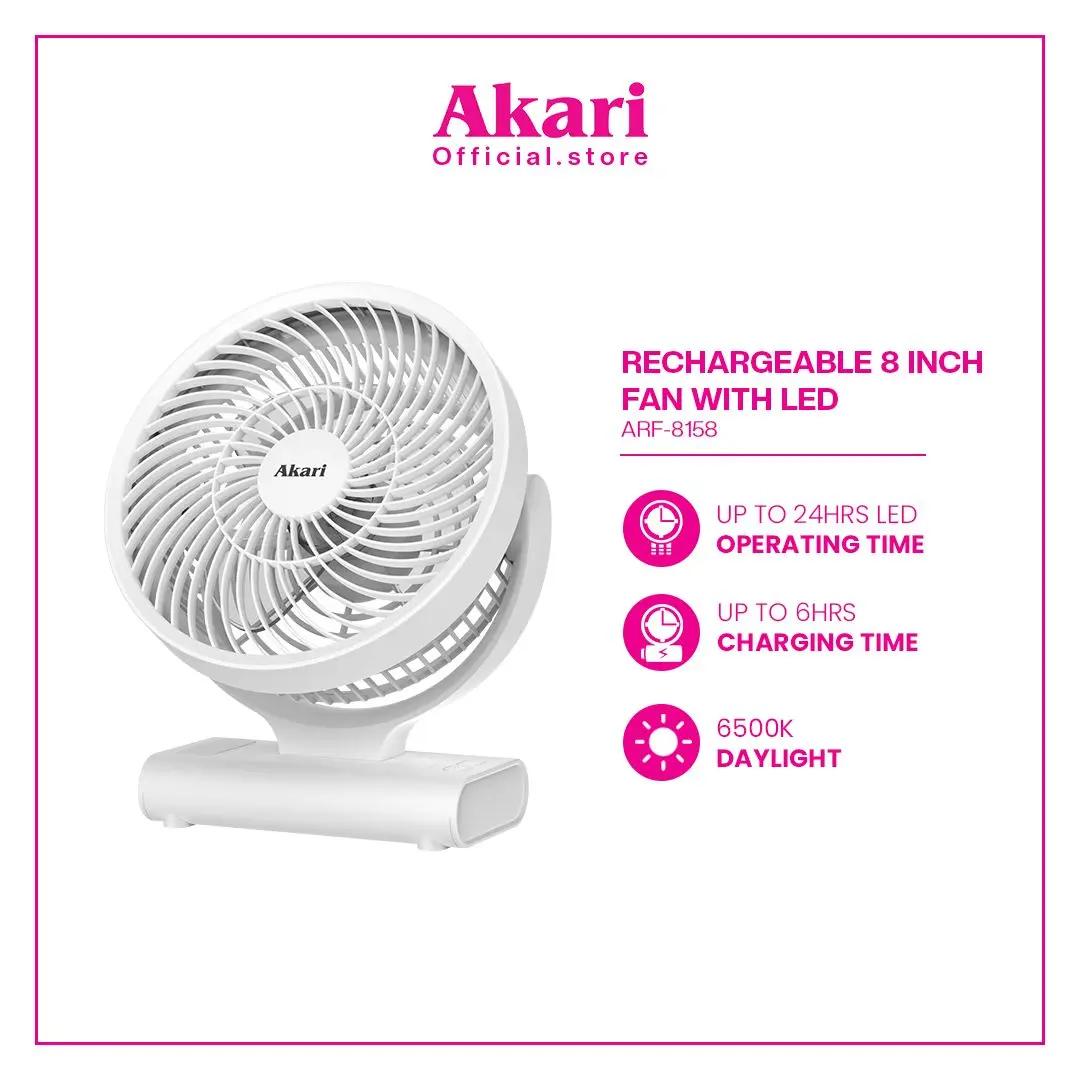AKARI 8" Rechargeable Fan with Led light (ARF-8158) – Akari.store