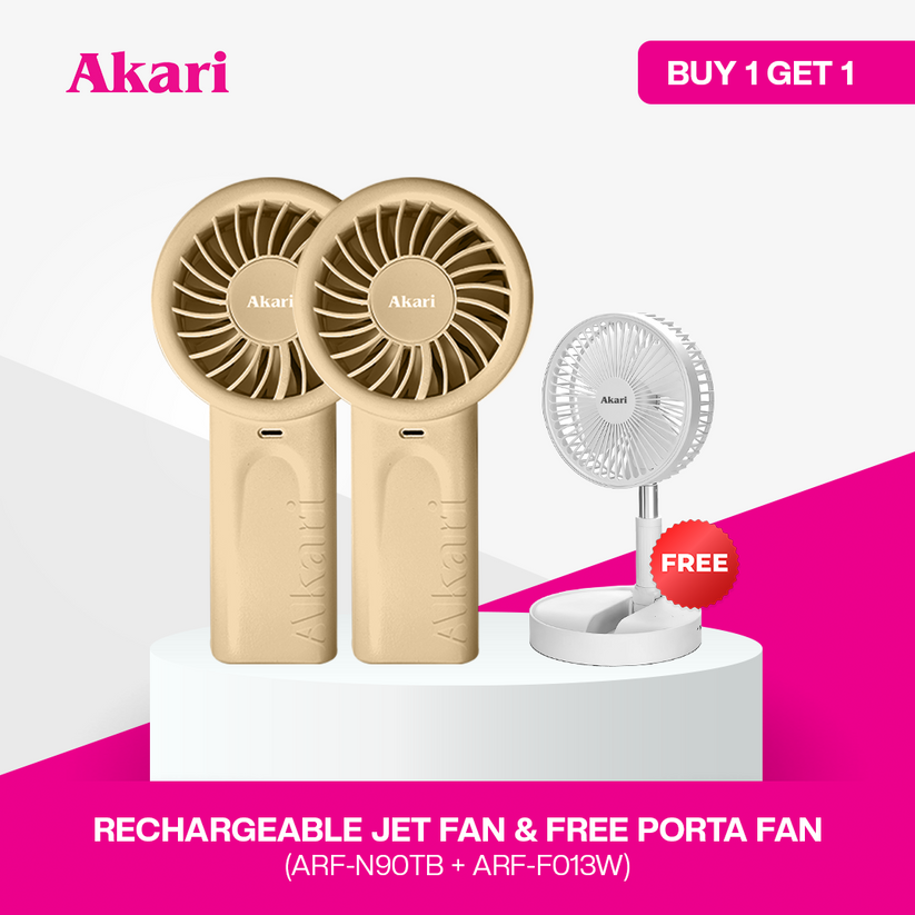 Akari Rechargeable Jet Fan (ARF-N90) (5-speed Level) with FREE PORTAFA ...