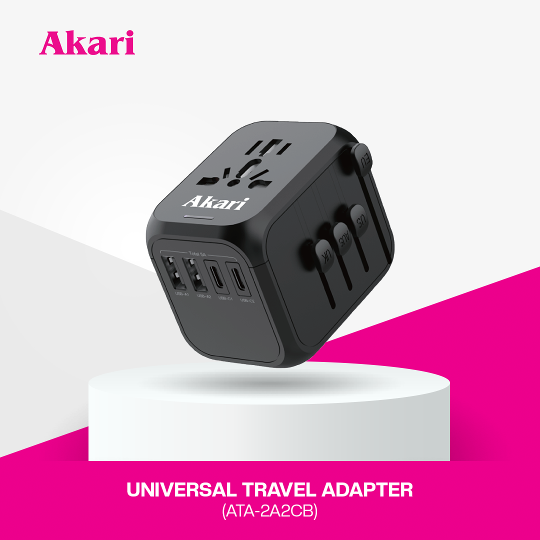 AKARI UNIVERSAL TRAVEL ADAPTER (ATA-2A2CB) – Akari.store