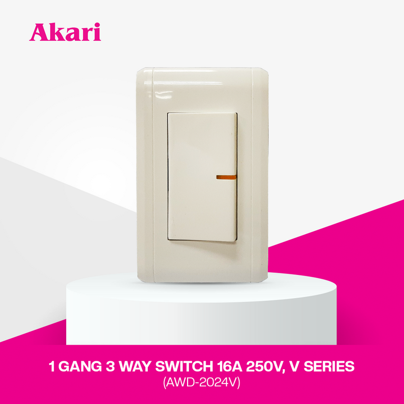 Akari 1 Gang 3 Way Switch 16A 250V, V Series (AWD2024V) – Akari.store