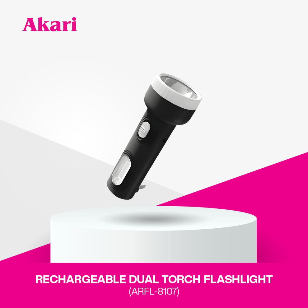 Akari Rechargeable Dual Torch Flashlight (ARFL-8107) – Akari.store