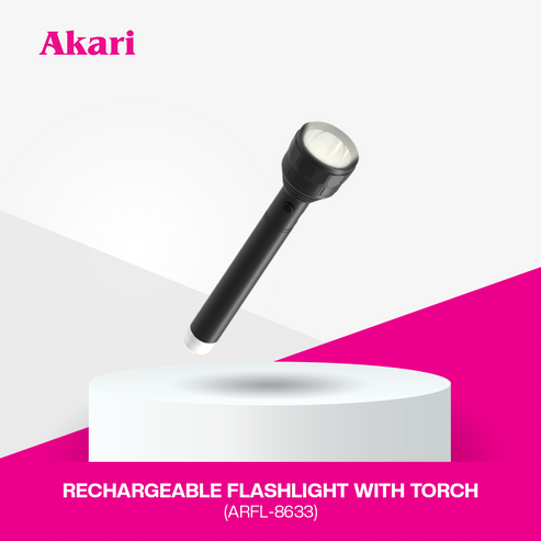Akari Rechargeable Flashlight with Torch (ARFL-8633) – Akari.store