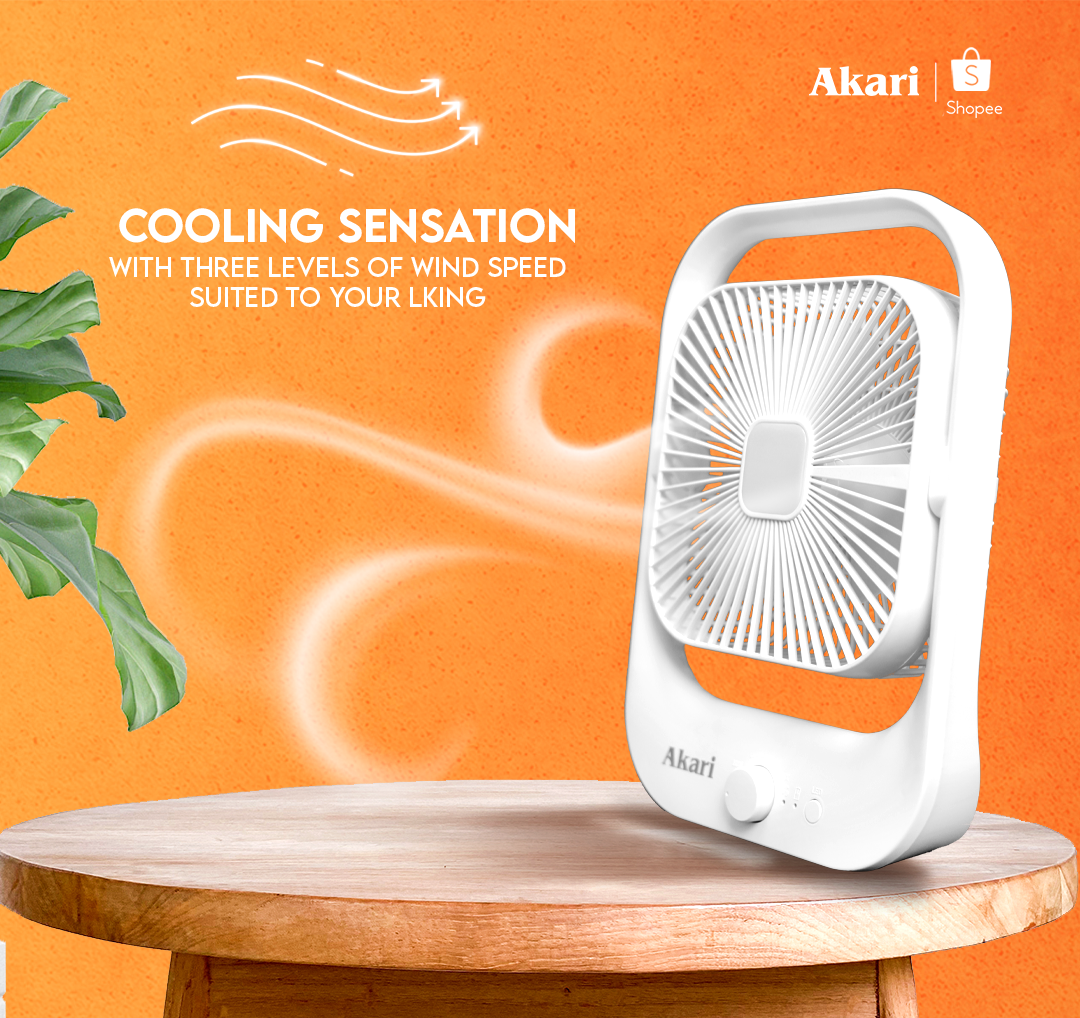 Akari B1T1 : 8" Rechargeable Square Fan with LED Light (ARF-8018 ...