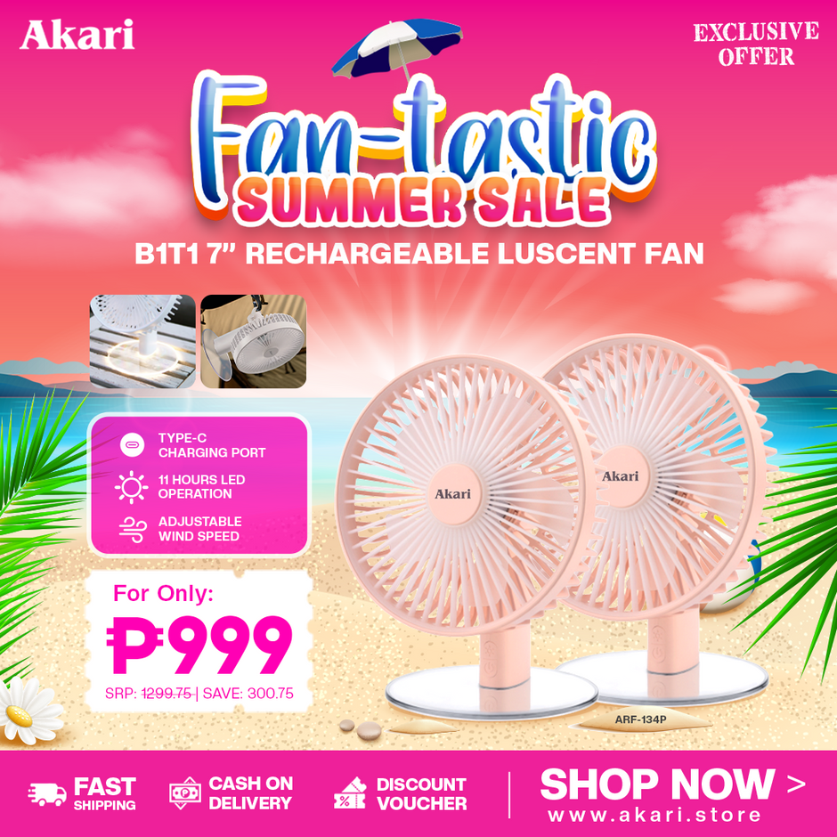 Akari 8" Rechargeable Square Fan with LED (ARF-8018) – Akari.store
