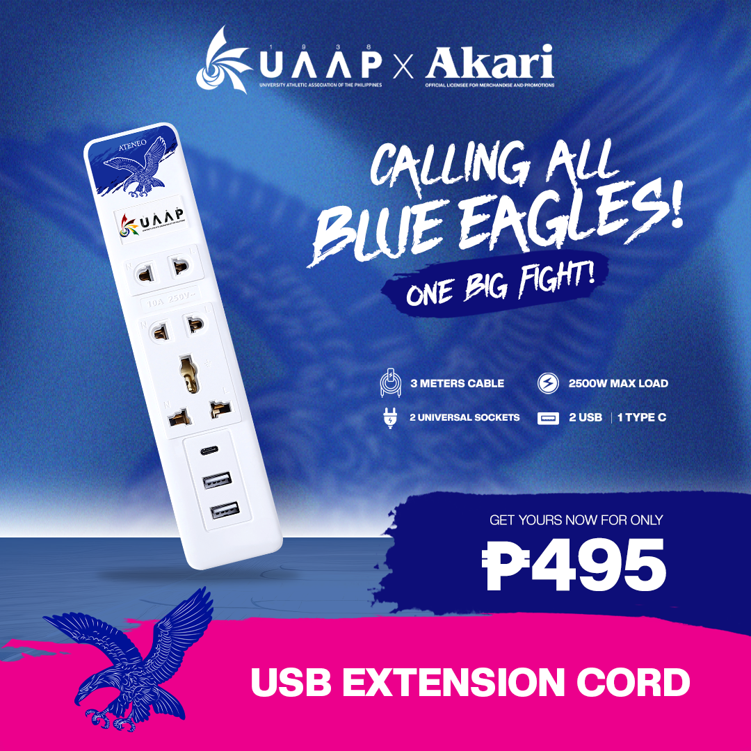 Akari X UAAP [ ATENEO ]3 Gang Extension Cord with Surge Protection ( A ...