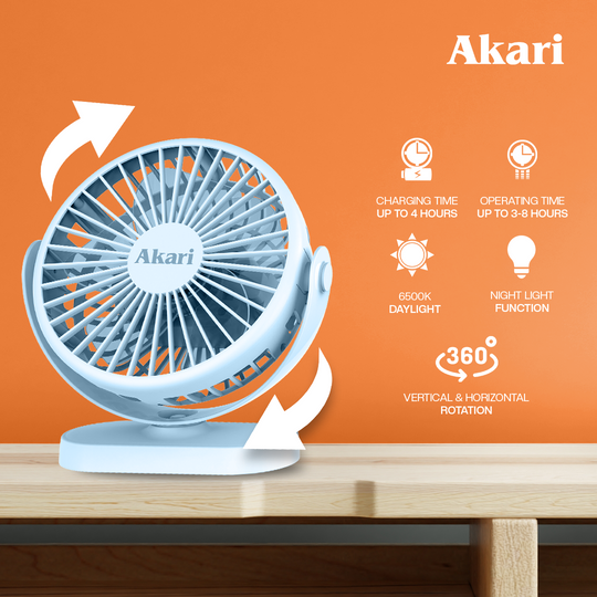 Akari 5" Rechargeable Compact Fan (AJF-5035) – Akari.store
