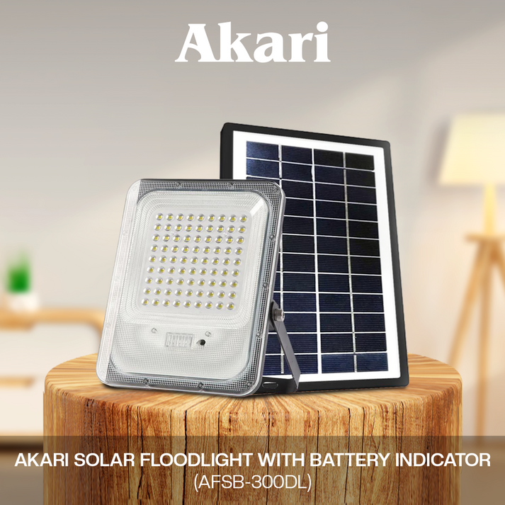 Akari Solar Floodlight with Battery Indicator 300W (AFSB-300DL) – Akari ...