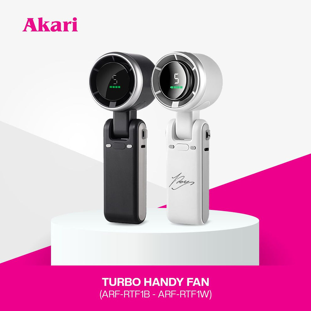 B1T1 : Akari Rechargeable Turbo Handy Fan (ARF-RTF1) BLACK& WHITE ...