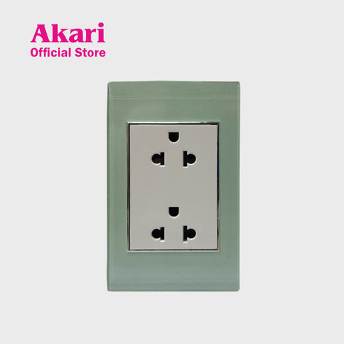 Akari Double Universal Ground Outlet, 16A, 250V, Glass (AWG-202 ...