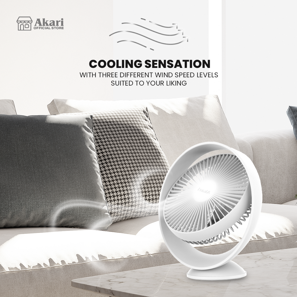 Akari 8” Rechargeable LED Orbit Fan with Night Light Function (ARF-327 ...