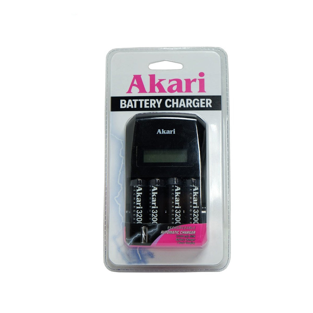 Akari Automatic fast battery charger with FREE 4x3200mah NiMH battery ...