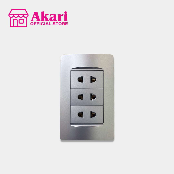 Akari 3 Gang 2 Pin Universal Socket (AWD-Z8202-3(S)) – Akari.store
