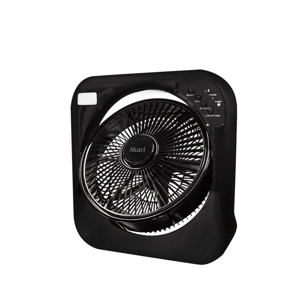 Akari 12" Rechargeable Box Fan with BT Speaker & LED Light (ARBF-5513M ...
