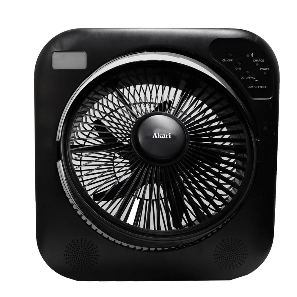 Akari 12" Rechargeable Box Fan with BT Speaker & LED Light (ARBF-5513M ...